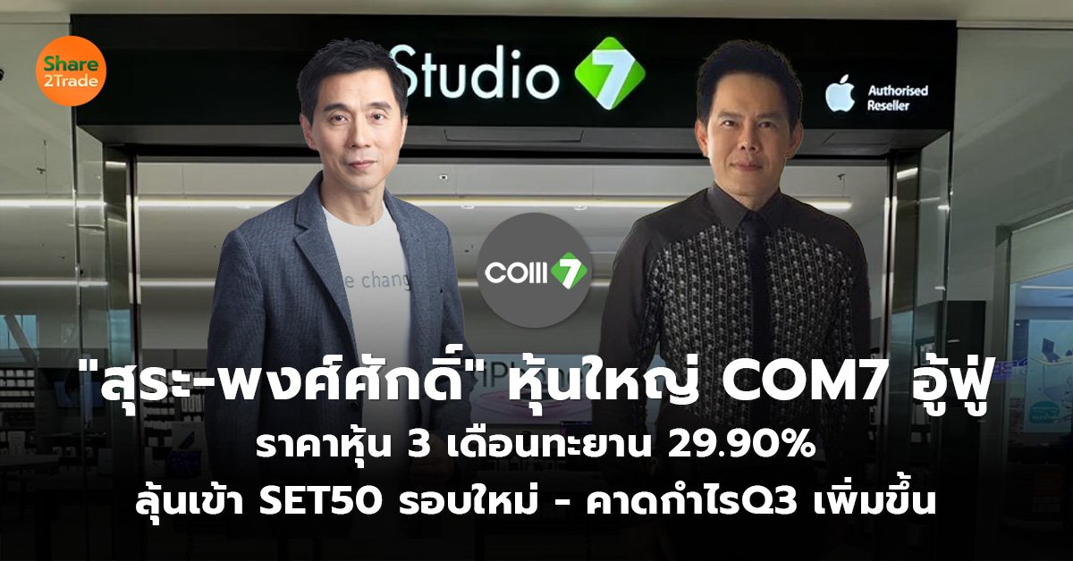 "สุระ-พงศ์ศักดิ์" หุ้นใหญ่ COM7 อู้ฟู่ ราคาหุ้น 3 เดือนทะยาน 29.90% ลุ้นเข้า SET50 รอบใหม่ - คาด ...